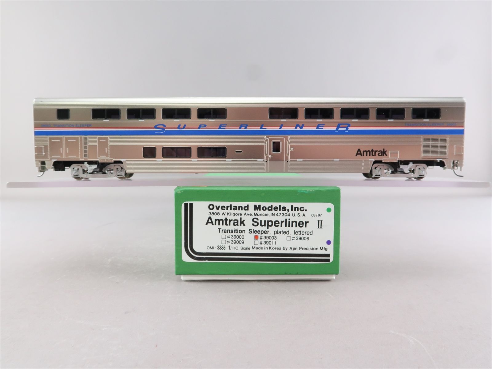 HO Brass Model - OMI 3335.1 Amtrak Superliner II Transition Sleeper #39003 - F/P - 1997 Run - Ajin