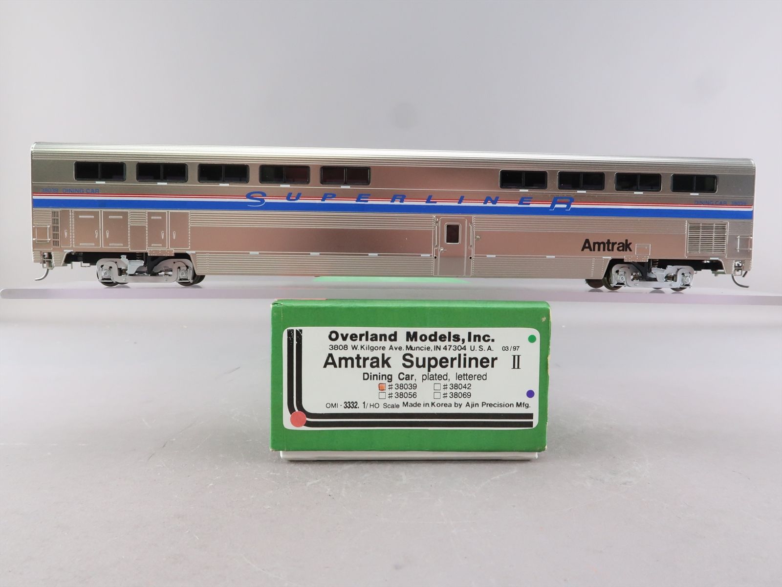 HO Brass Model - OMI 3332.1 Amtrak Superliner II Diner #38039 - F/P - 1997 Run - Ajin
