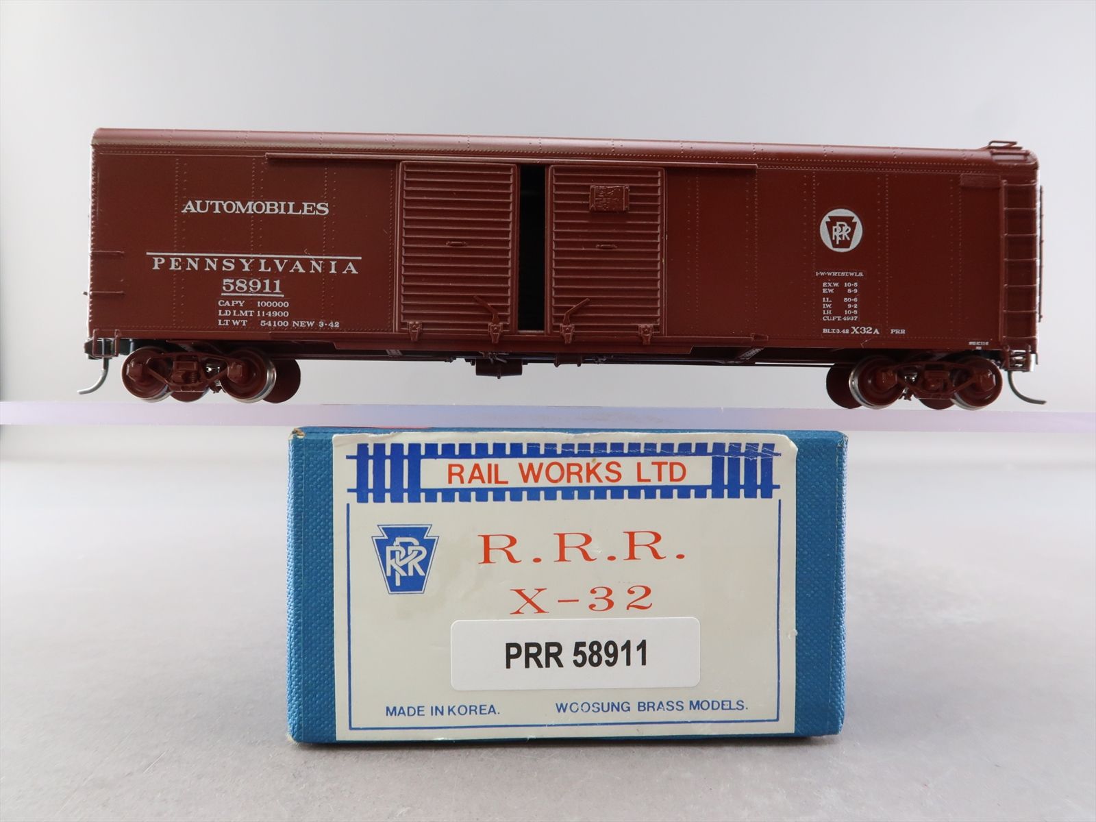 HO Brass Model - Railworks R-157 PRR Pennsylvania X-32 50' Boxcar ...