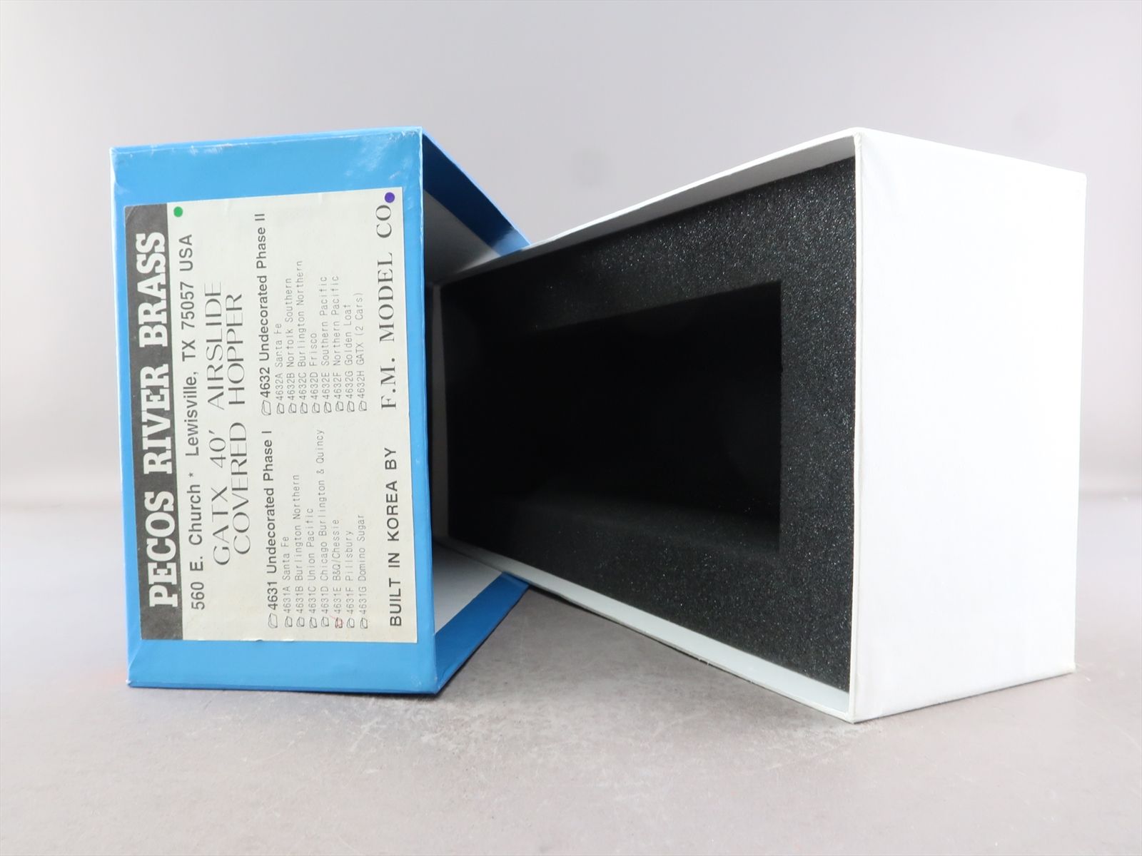 O Brass Model - PRB Pecos River 4631E B&O Baltimore & Ohio Chessie 40' Airslide Covered Hopper ...