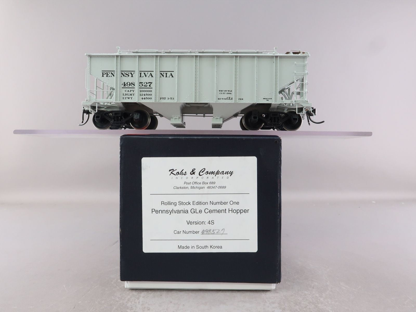O Brass Model - Kohs Version 4S PRR Pennsylvania GLE Cement Hopper ...