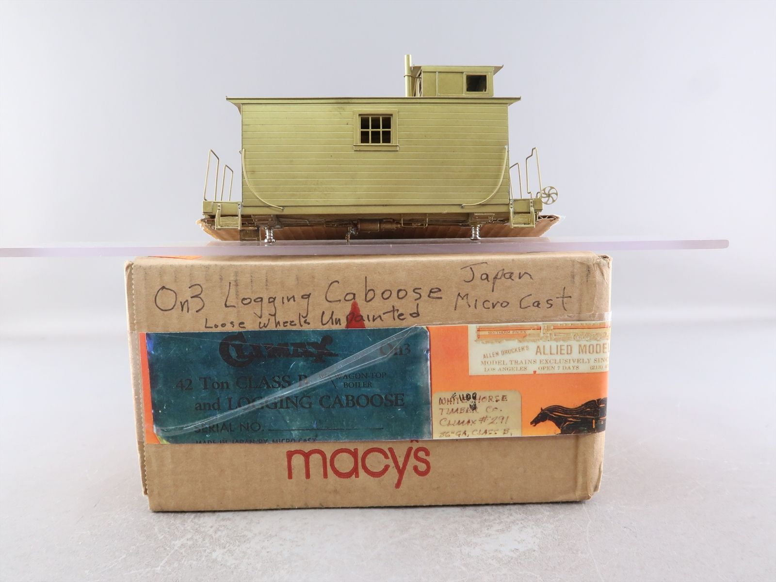 On3 Brass Model - PSC Logging Caboose ONLY - Unpainted - 1979 Run ...